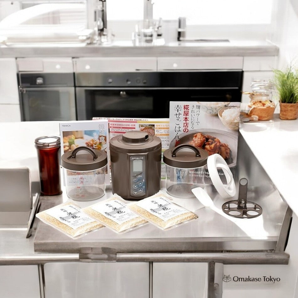 Kojiya Honten Kamoshiko Glass Set w/ 3 Dried Rice Koji – Omakase Tokyo