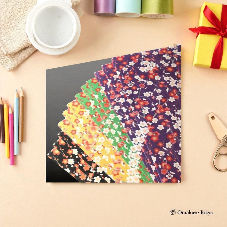 Japanese Washi Chiyogami Plum Flower – Omakase Tokyo