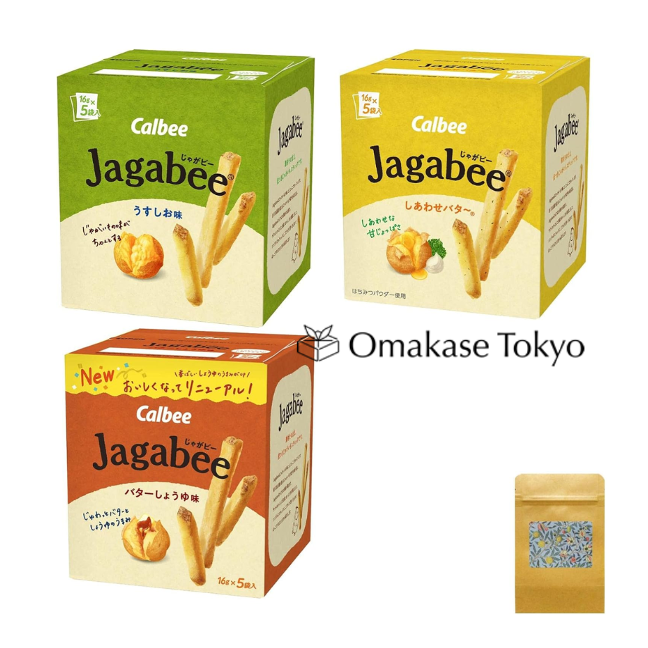 Calbee Jagabee 3 Assortment Set (Light Salt/Happy Butter/Butter Soy Sa ...